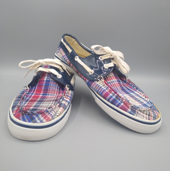 Dexter | Shoes | Dexter Plaid Navy Red White Blue Sneakers Boat Shoes ...